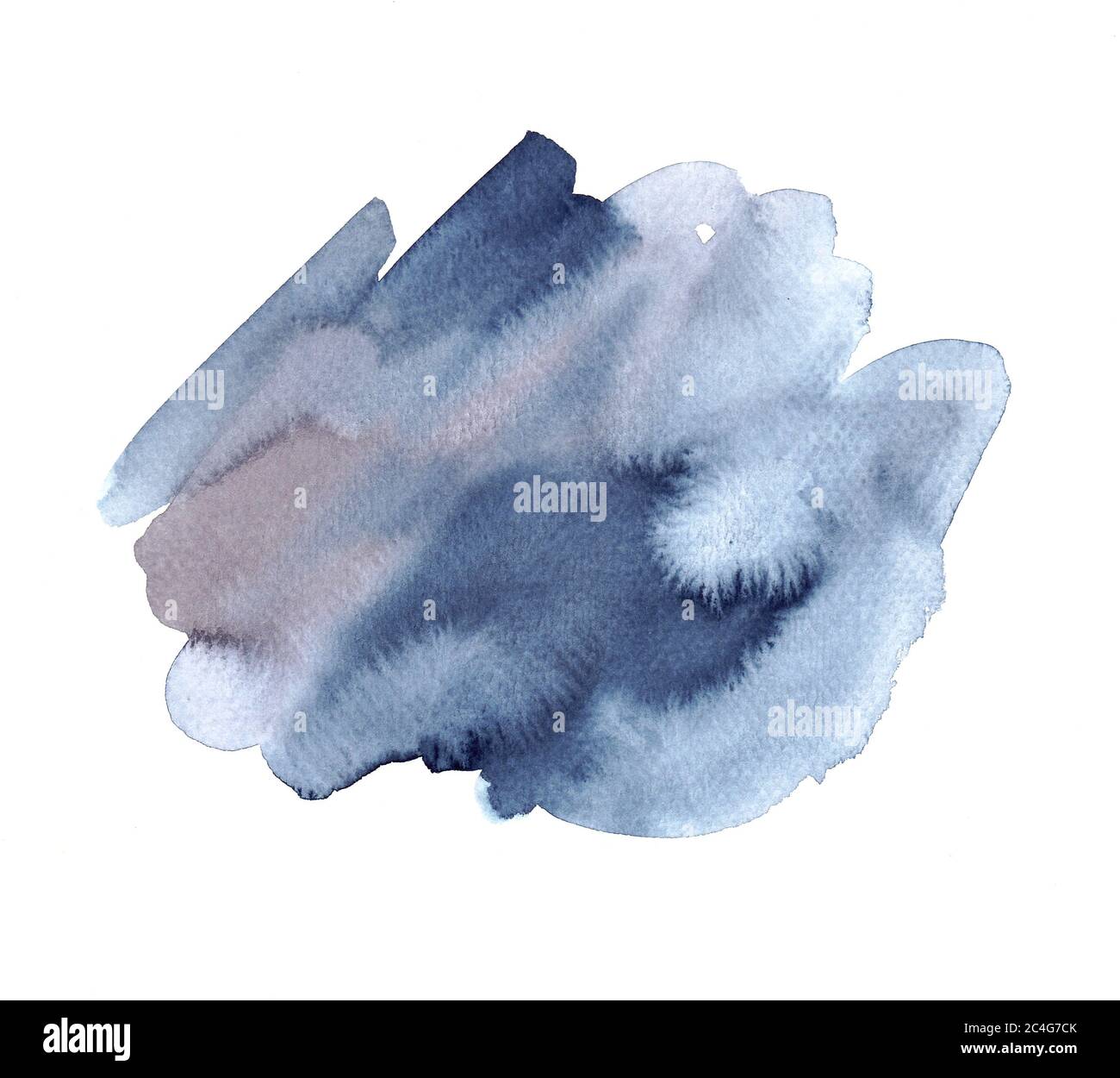 Hand painted abstract blue watercolor on white background Stock Photo ...