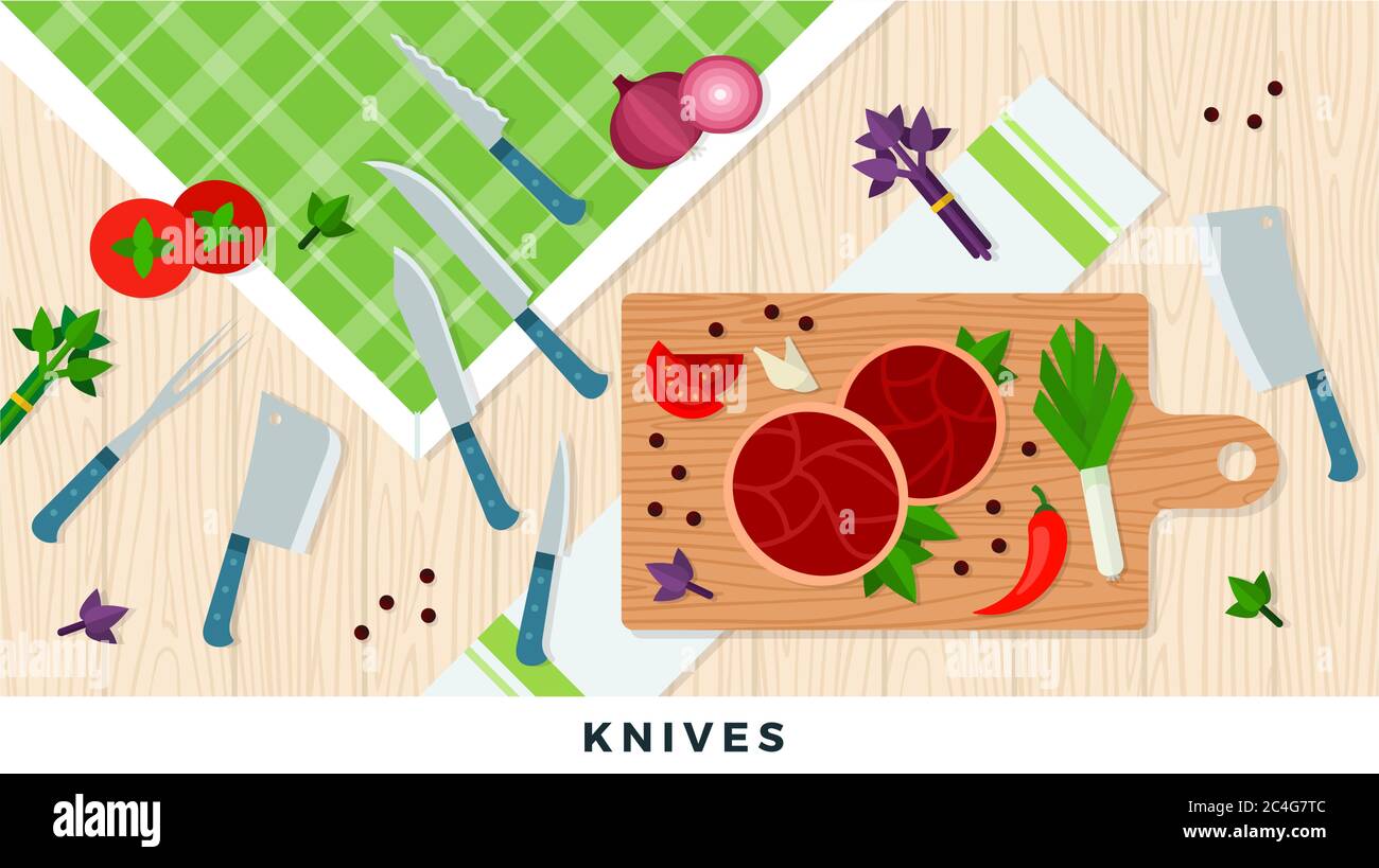 Spices and utensils top Stock Vector Images - Alamy