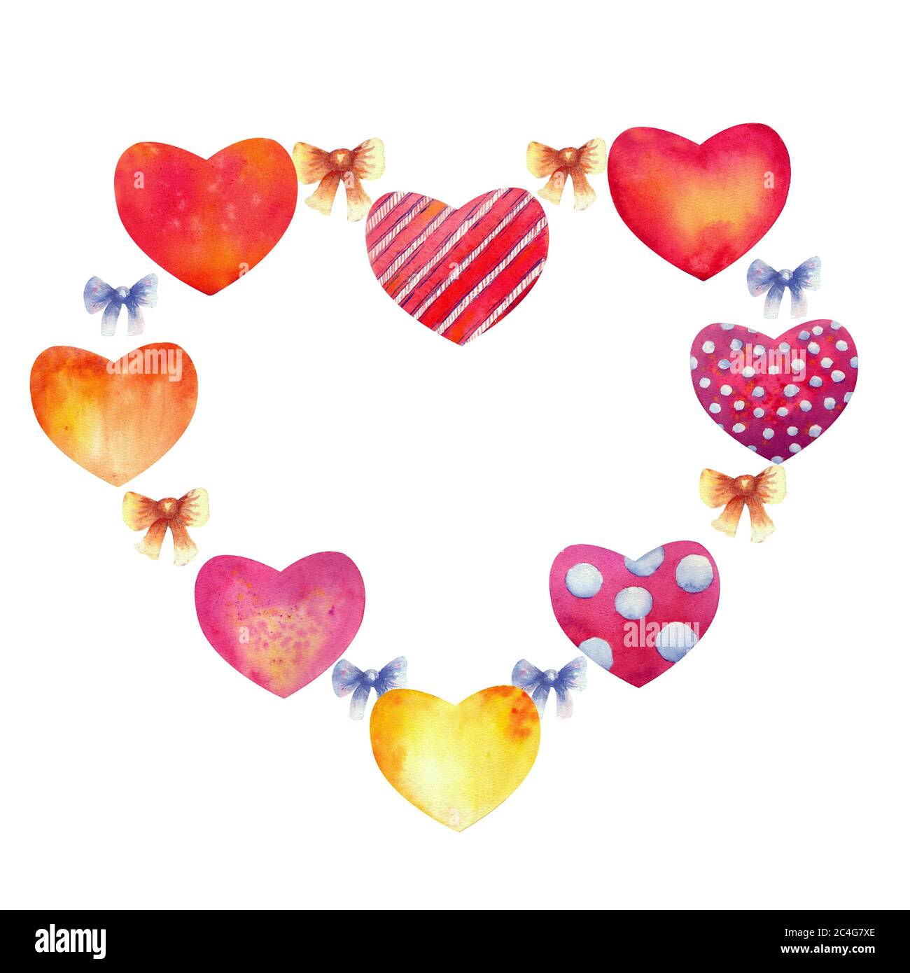 Romantic frame of hearts. Greeting card or invitation template ...