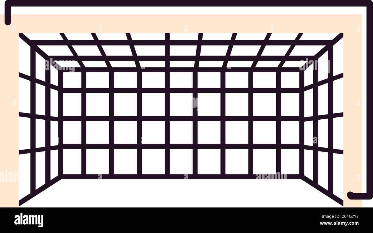 goal line and fill style icon design, Soccer football sport hobby ...