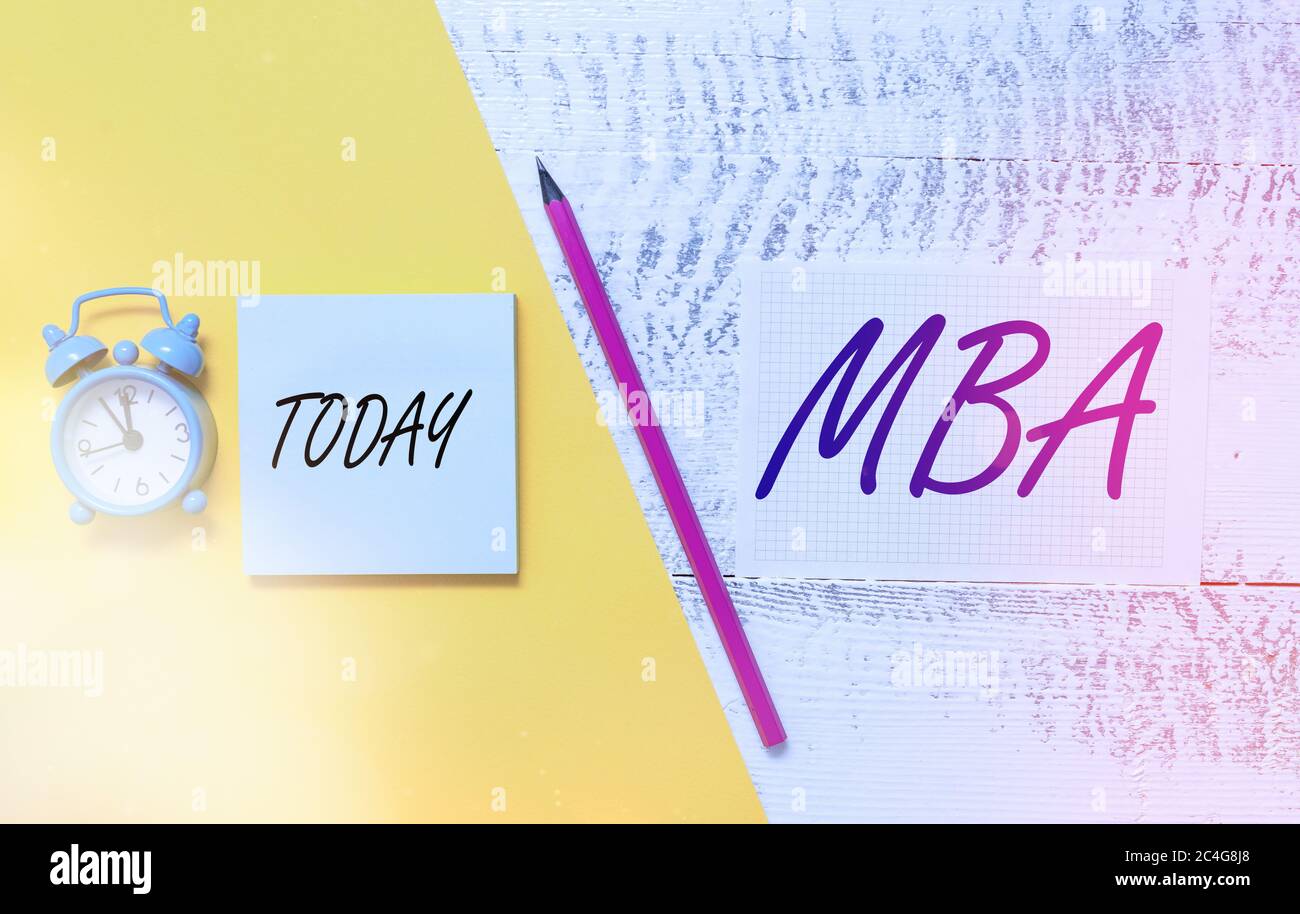 Writing note showing Mba. Business concept for designed to develop the ...