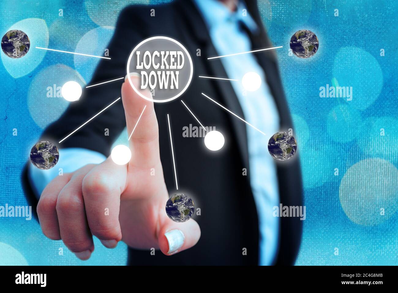 Conceptual hand writing showing Locked Down. Concept meaning emergency ...