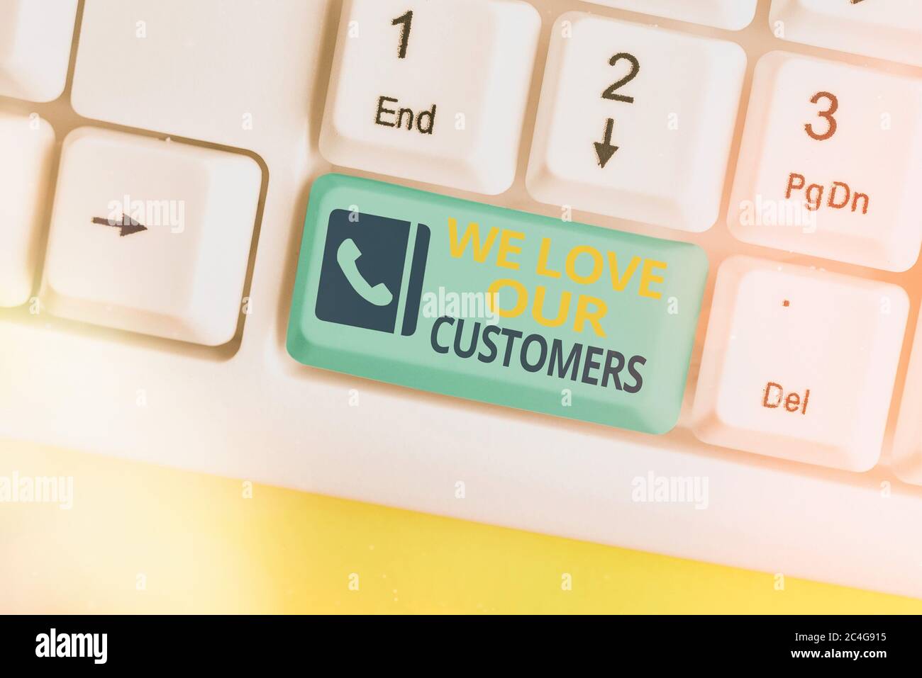 Text sign showing We Love Our Customers. Business photo text clients ...