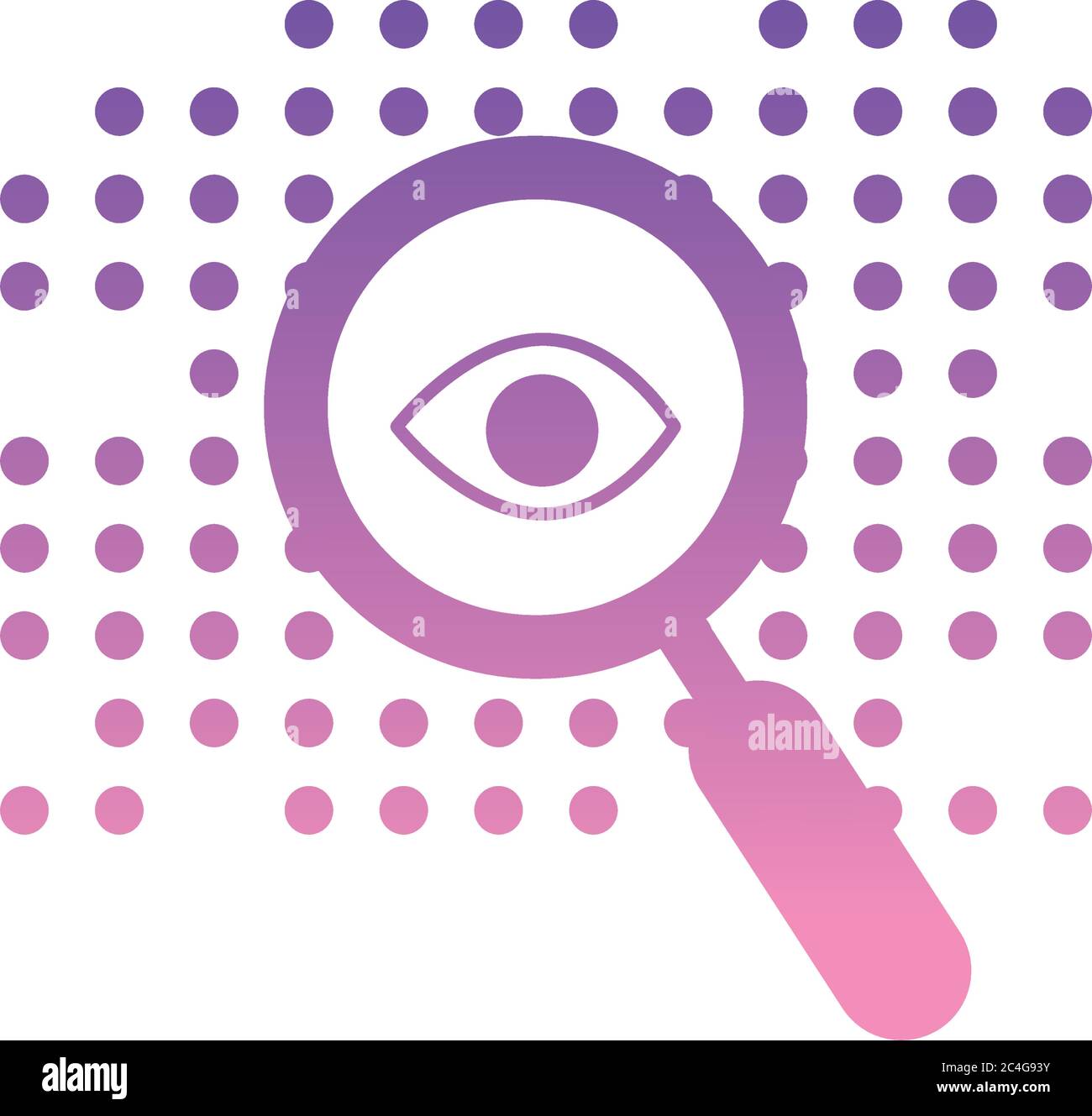 eye inside lupe gradient style icon design, Searching theme Vector illustration Stock Vector ...
