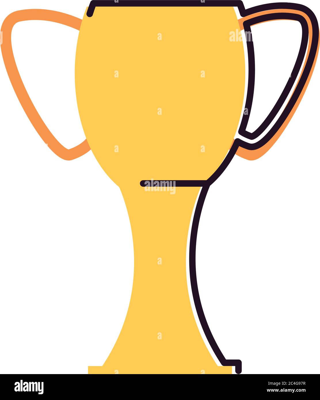 Trophy line and fill style icon design, Winner first position and ...