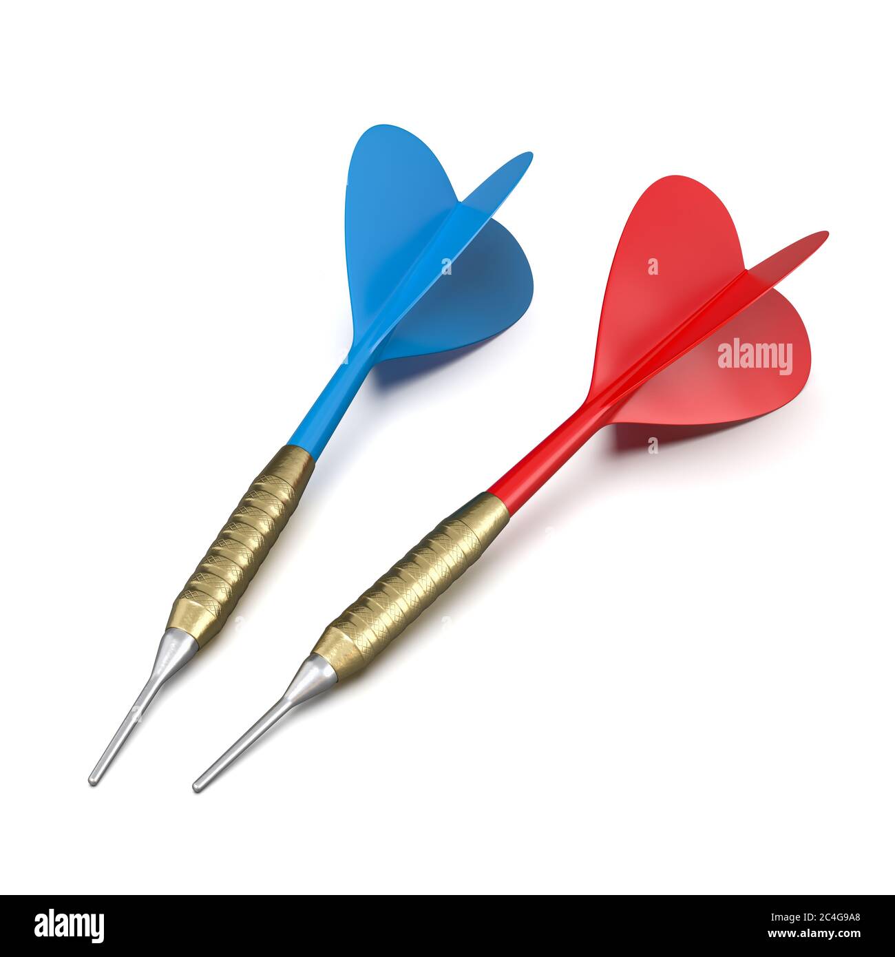 Red and Blue Darts on White Background Stock Photo - Alamy