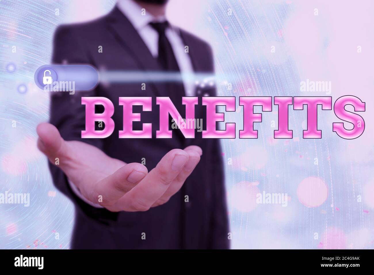 Text sign showing Benefits. Business photo text something that produces ...