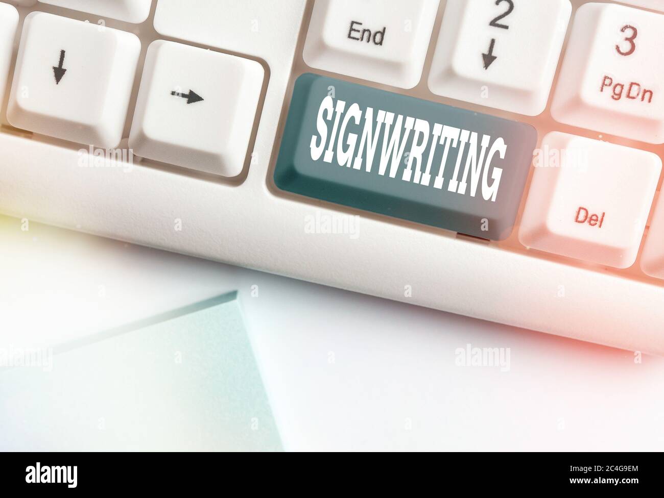 Conceptual hand writing showing Signwriting. Concept meaning any type ...