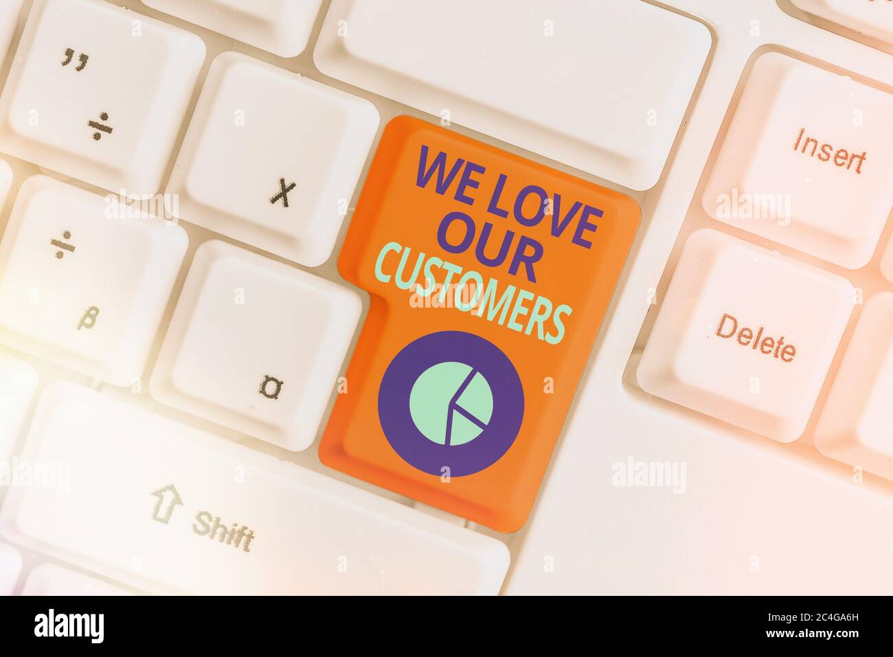 Conceptual hand writing showing We Love Our Customers. Concept meaning ...