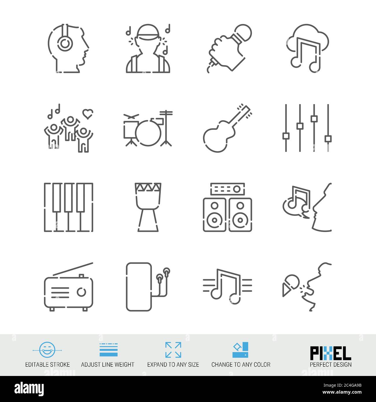 Music pictograms hi-res stock photography and images - Alamy