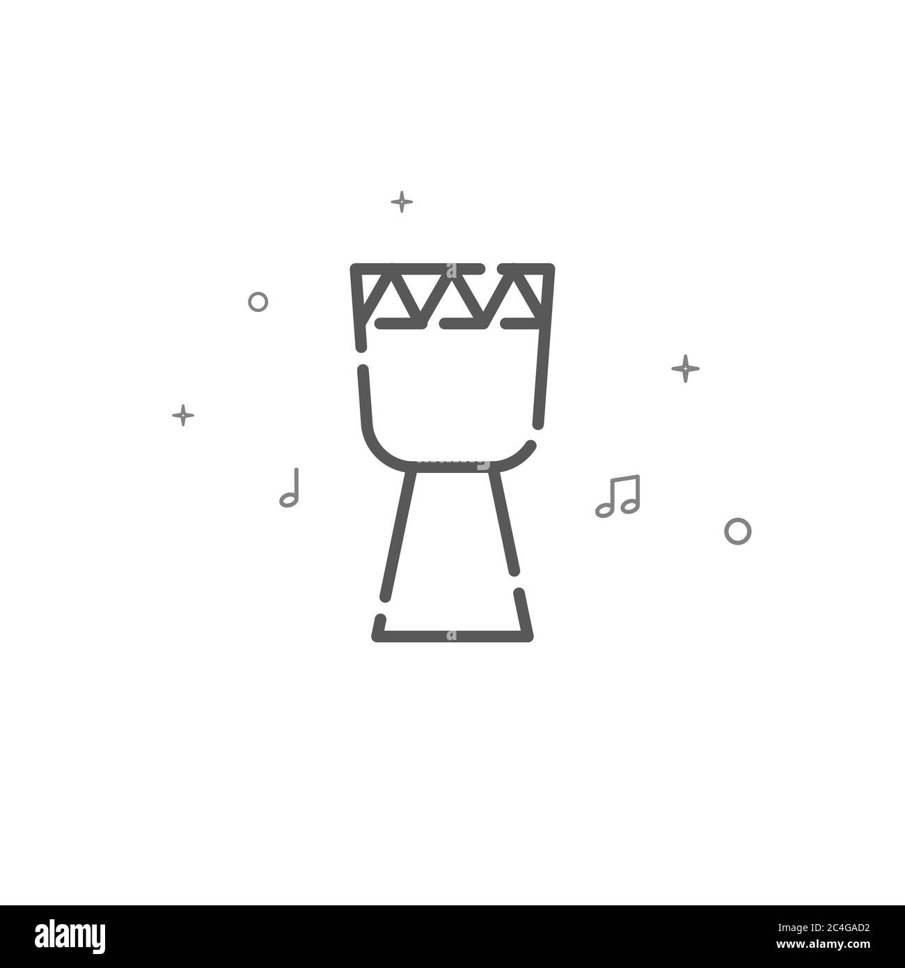 Indian drum simple line icon. Eastern music symbol, pictogram, sign ...