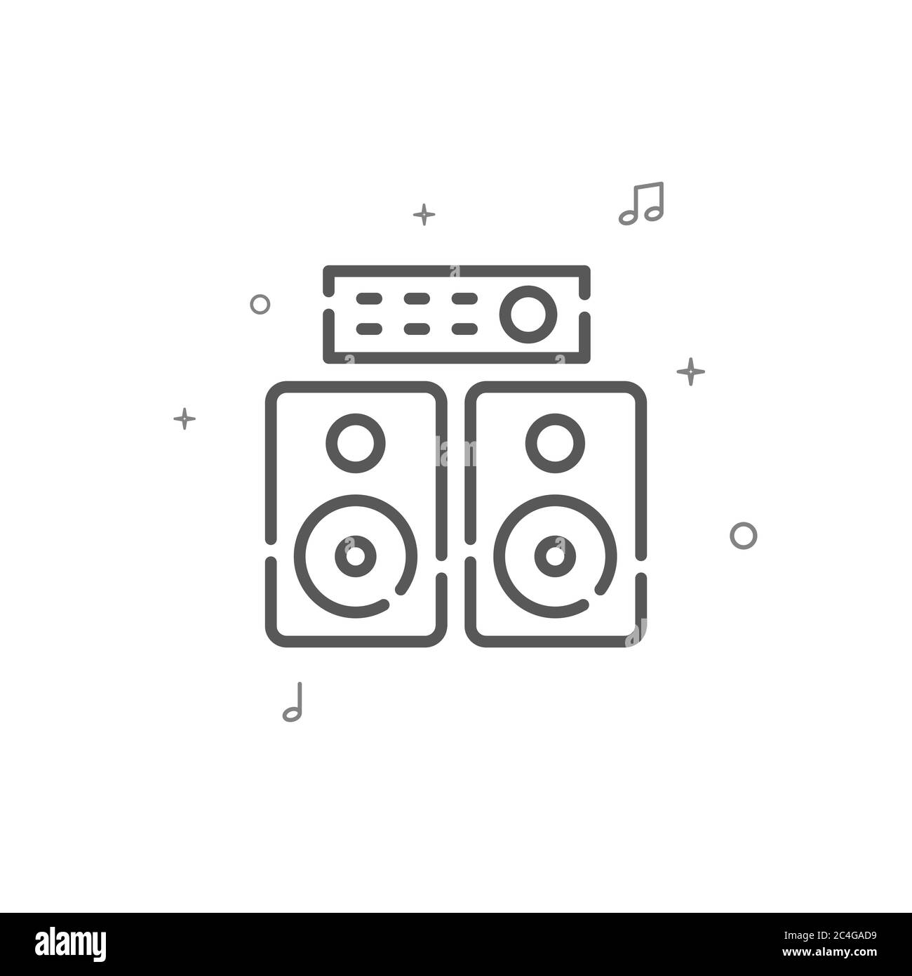 Amplifier speakers simple line icon. Home music symbol, pictogram, sign ...