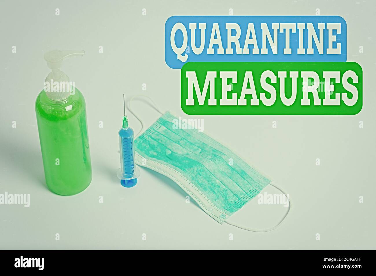 Writing note showing Quarantine Measures. Business concept for safety ...
