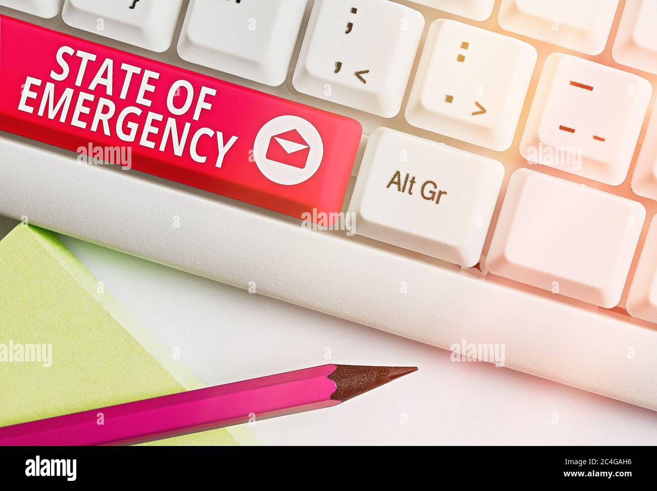 Conceptual hand writing showing State Of Emergency. Concept meaning ...