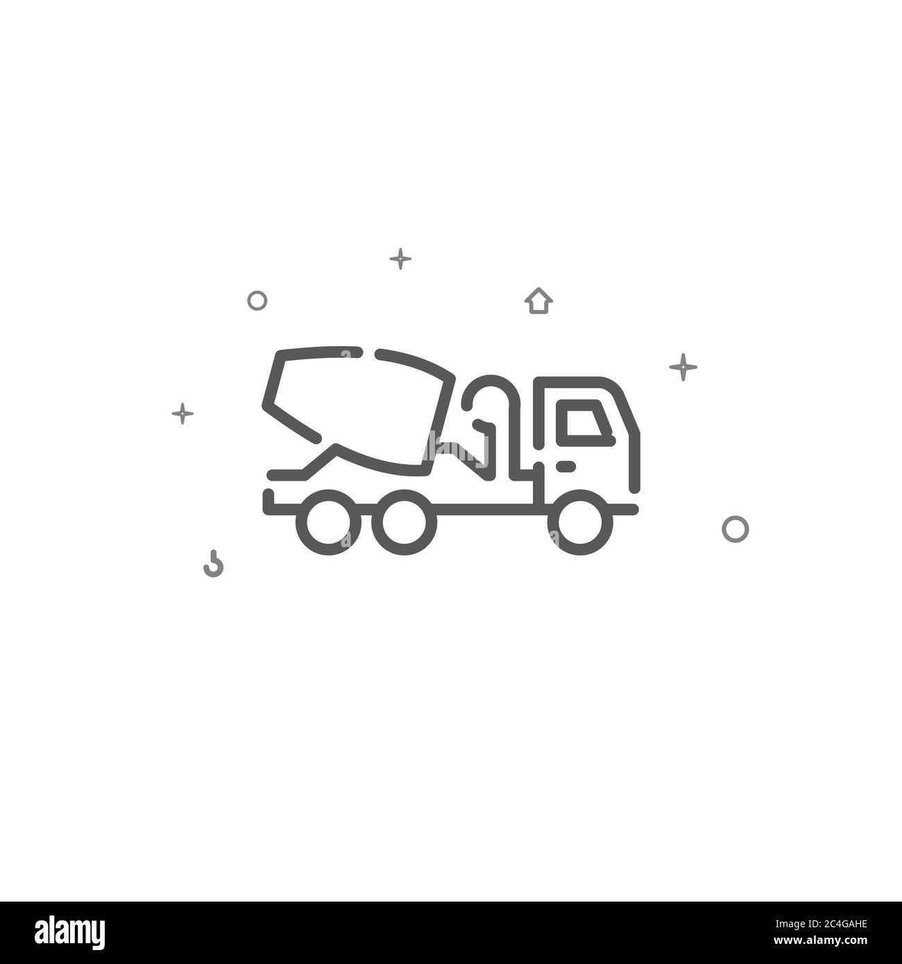 Concrete mixer simple line icon. Construction and repair symbol ...