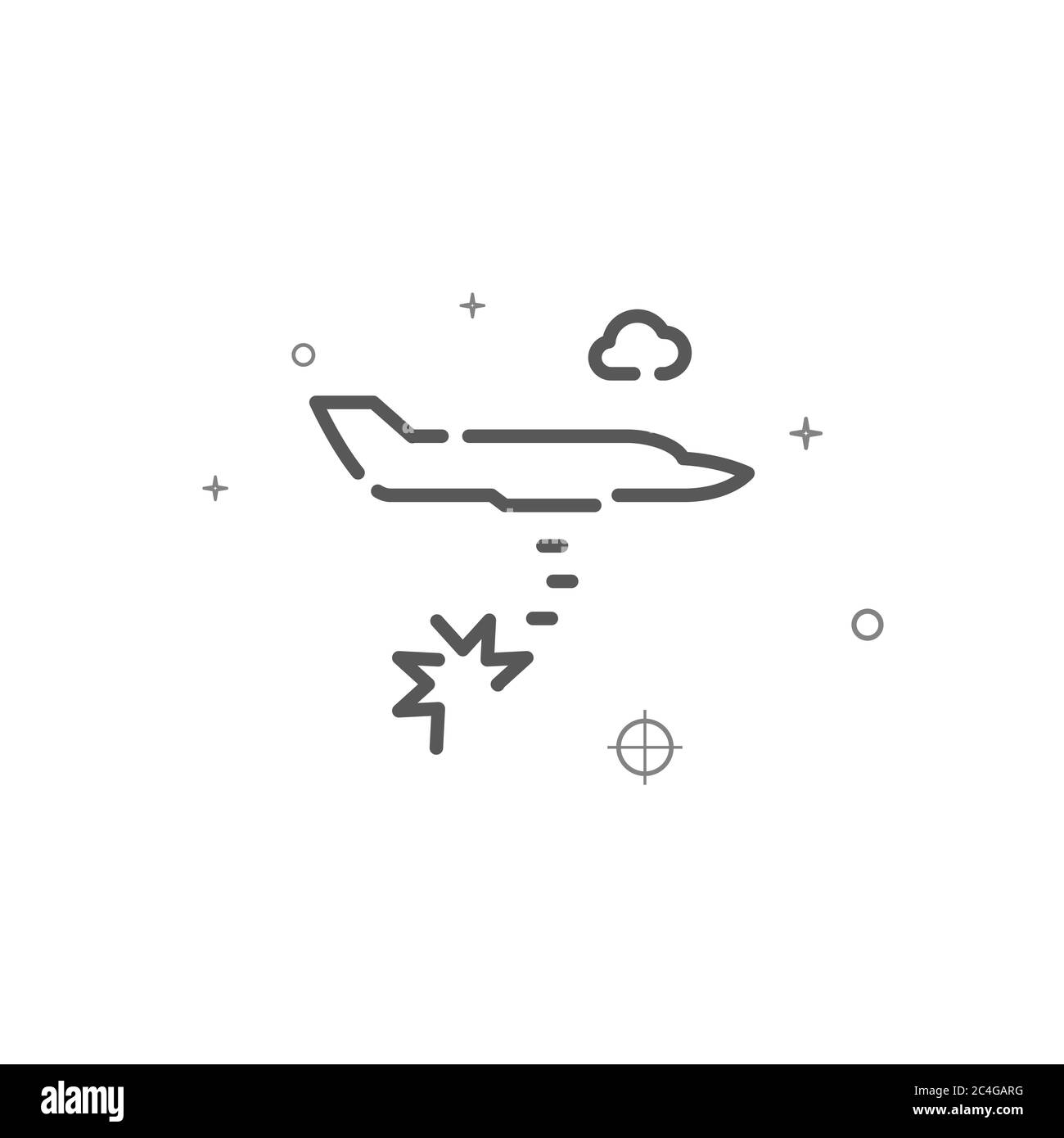 Bomber simple line icon. Army symbol, pictogram, sign. Light background ...