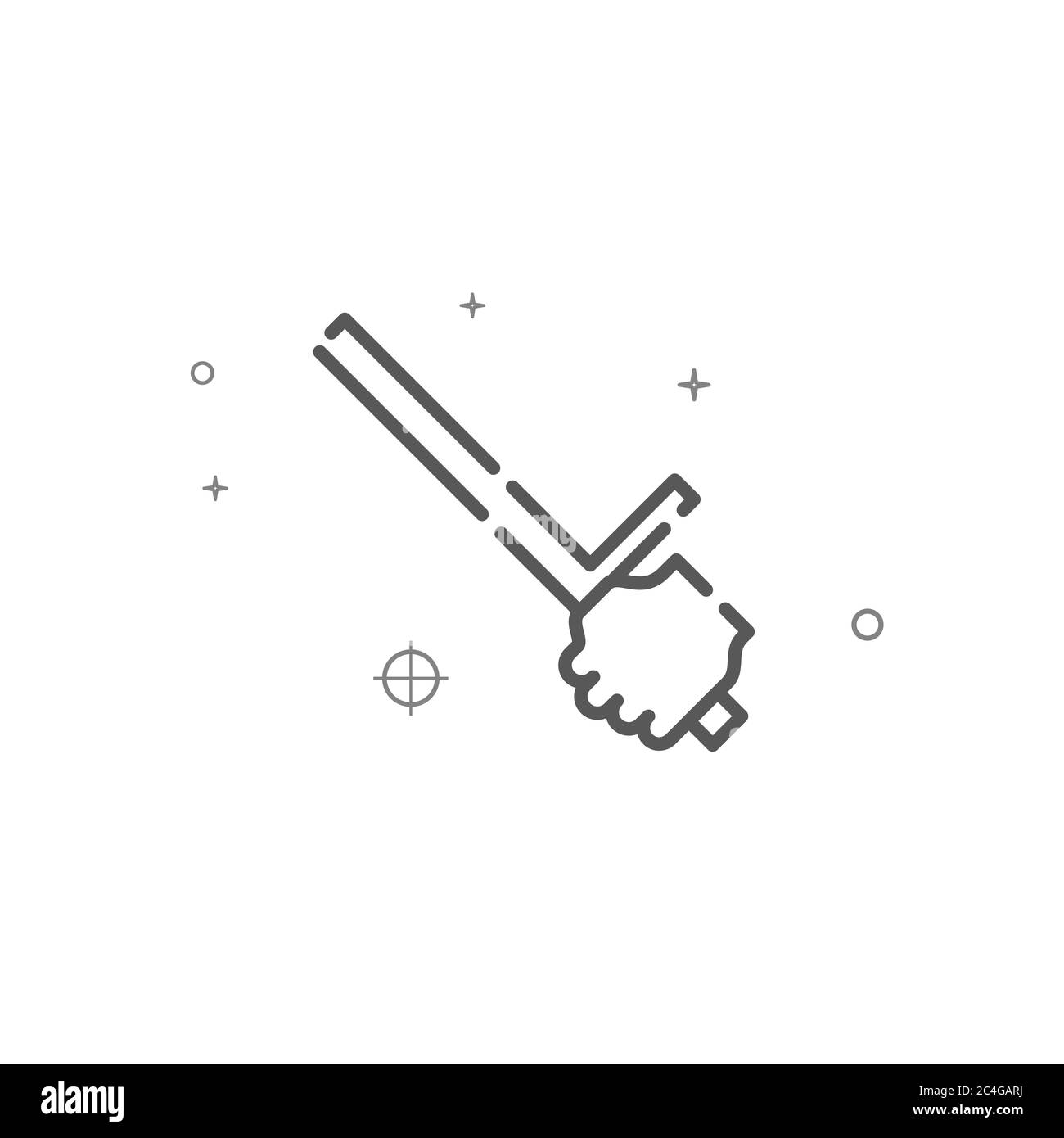 Side handle baton simple line icon. Police symbol, pictogram, sign ...