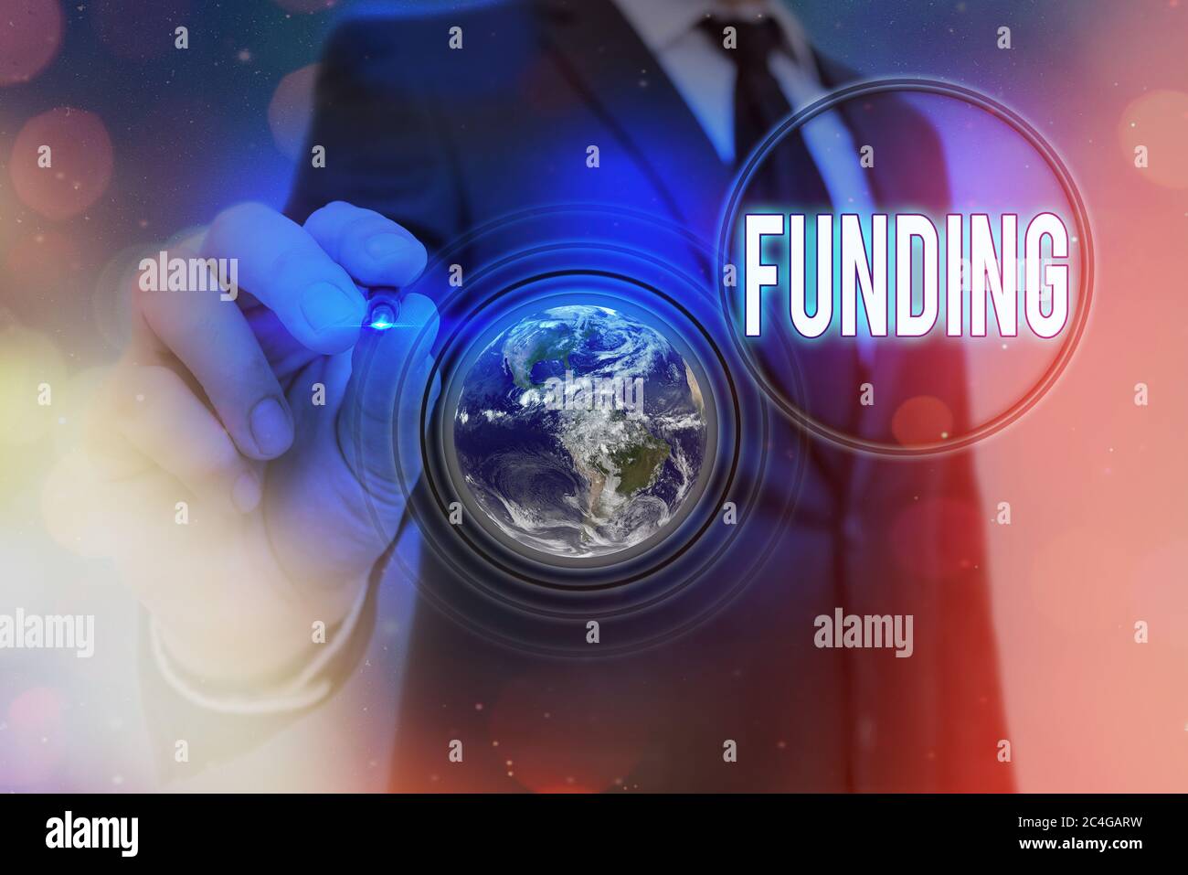 Writing note showing Funding. Business concept for act of providing ...