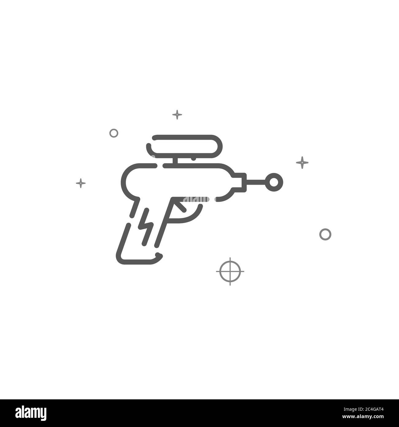 Blaster, beam gun simple line icon. Weapons symbol, pictogram and sign ...