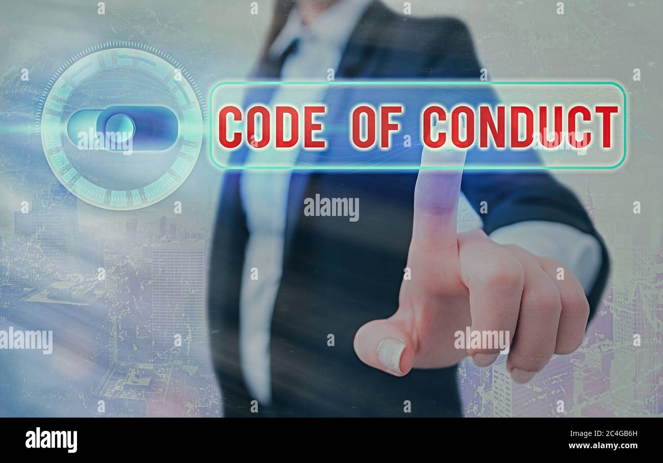Conceptual hand writing showing Code Of Conduct. Concept meaning set of ...