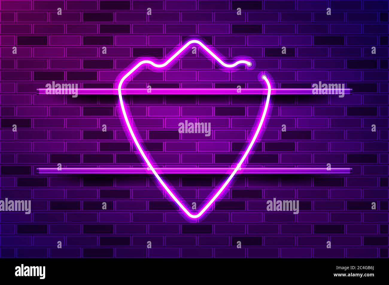 Triangular shaped shield glowing neon sign or LED strip light ...