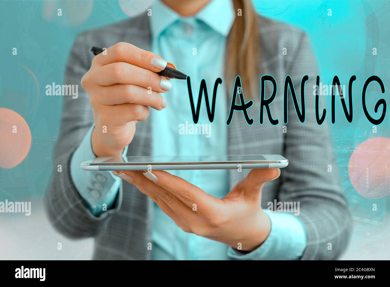 Text sign showing Warning. Business photo text statement or event that ...