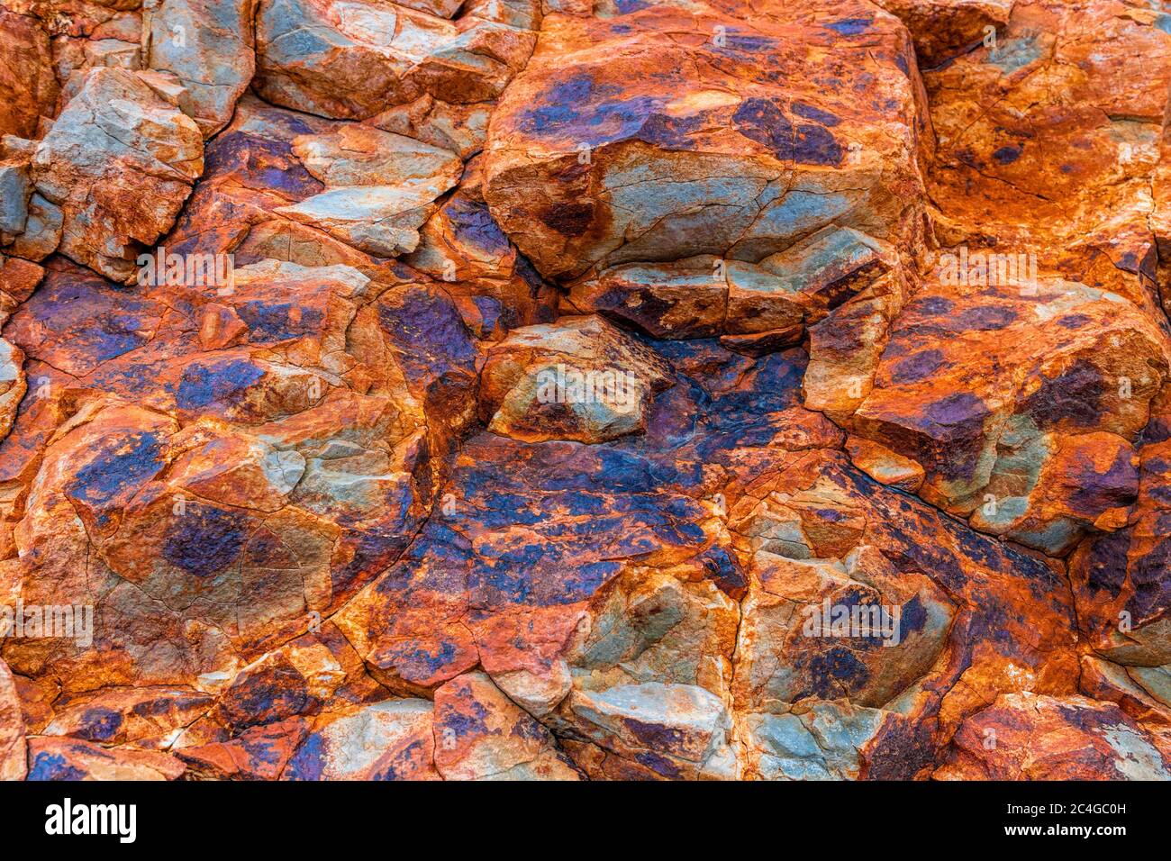 Abstract orange background from toned mountains texture, volcanic ...