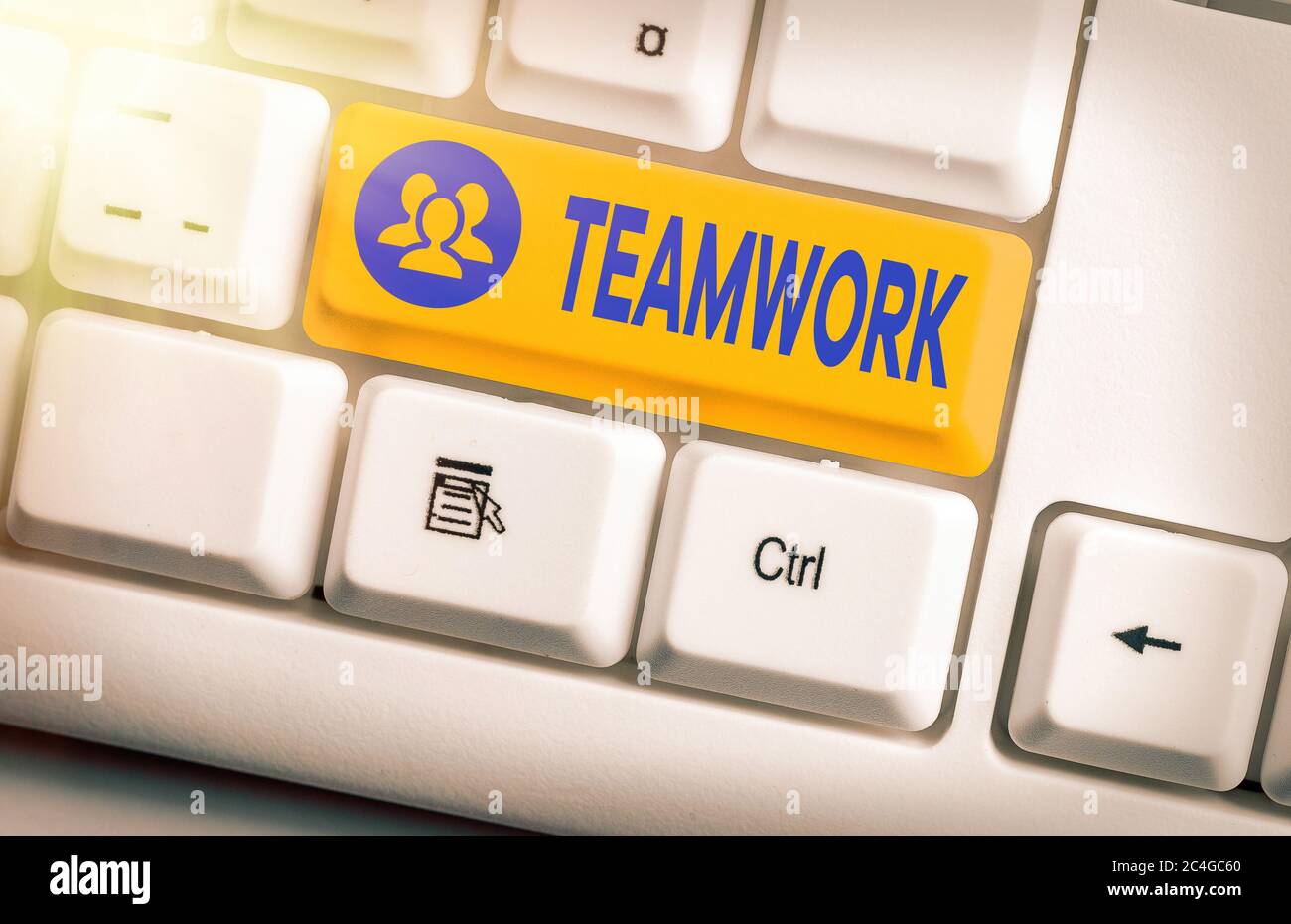 Conceptual hand writing showing Teamwork. Concept meaning the group s ...