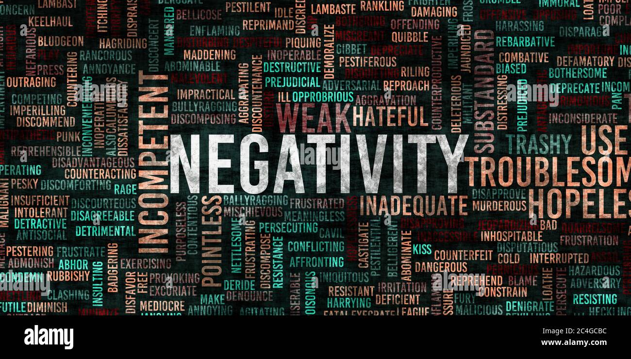 Negativity and Negative Mindset as an Abstract Background Stock Photo ...