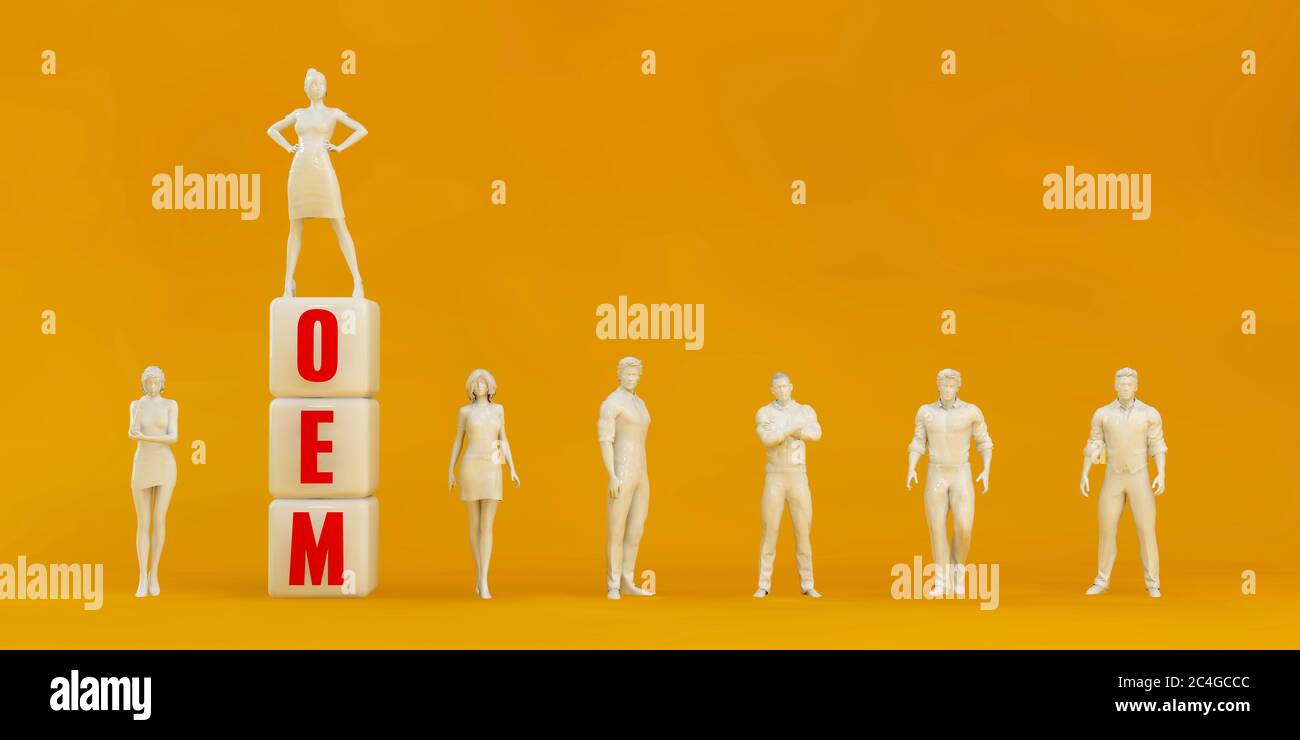 OEM Original Equipment Manufacturer Presentation Background in Orange ...