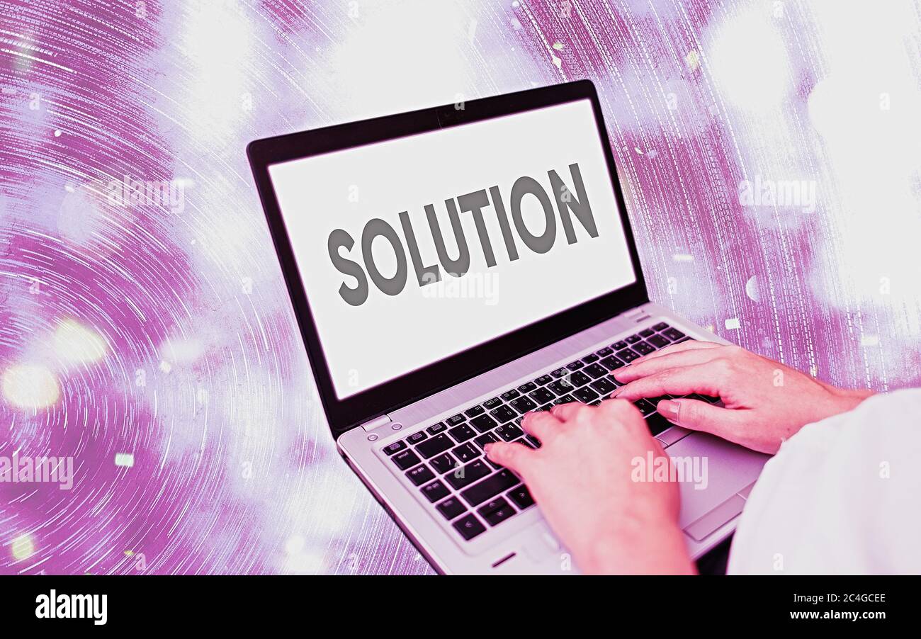 Handwriting text writing Solution. Conceptual photo the ways to solve a ...