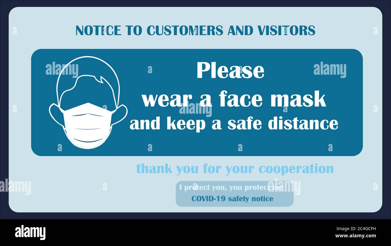 Wear face mask sign and symbol. Please do not enter without a face mask ...