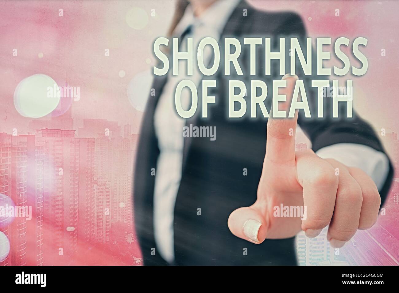 Writing note showing Shorthness Of Breath. Business concept for intense ...
