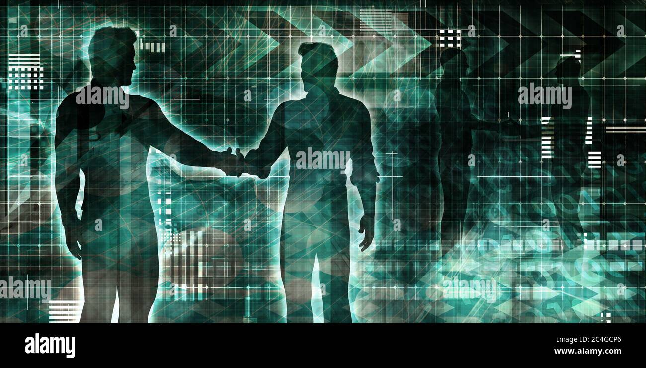 Technology Mergers And Acquisitions in a Business Handshake Stock Photo ...