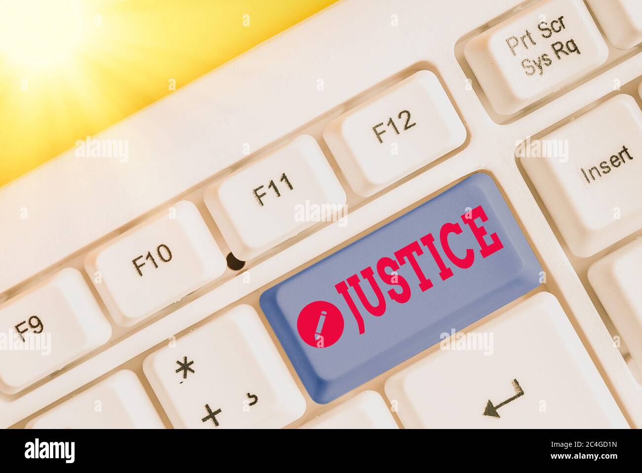 Conceptual hand writing showing Justice. Concept meaning use of power ...