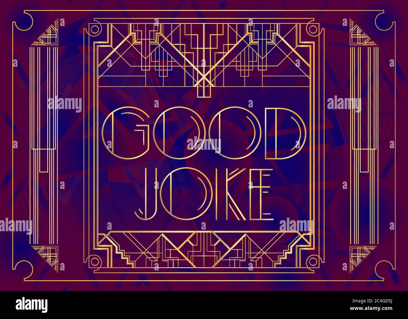 Art Deco Good Joke text. Decorative greeting card, sign with vintage ...