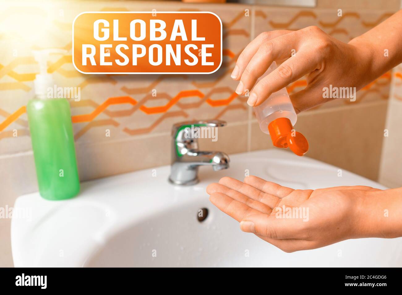 Conceptual hand writing showing Global Response. Concept meaning ...