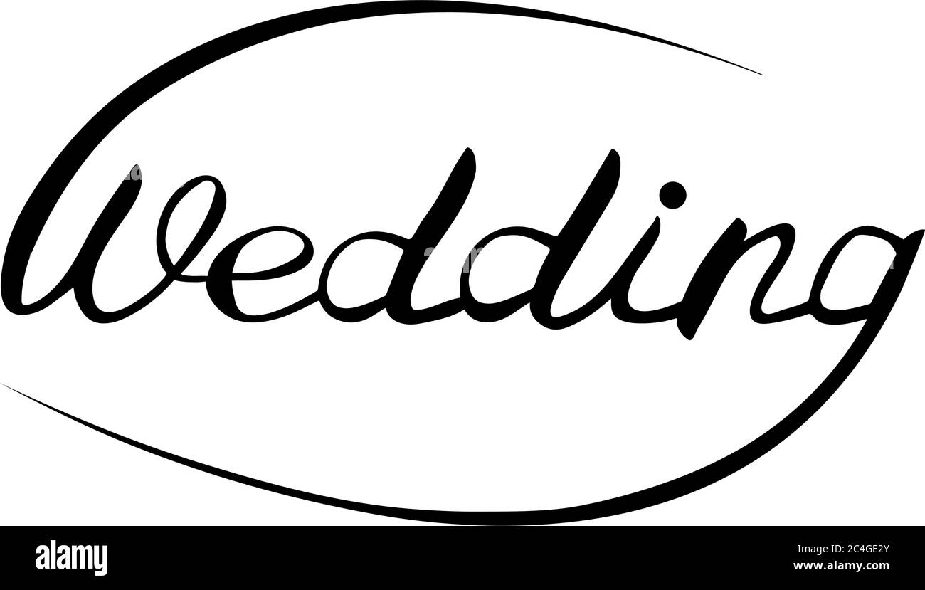 WEDDING HAND LETTERING. Vector illustration. wedding invitation Stock ...