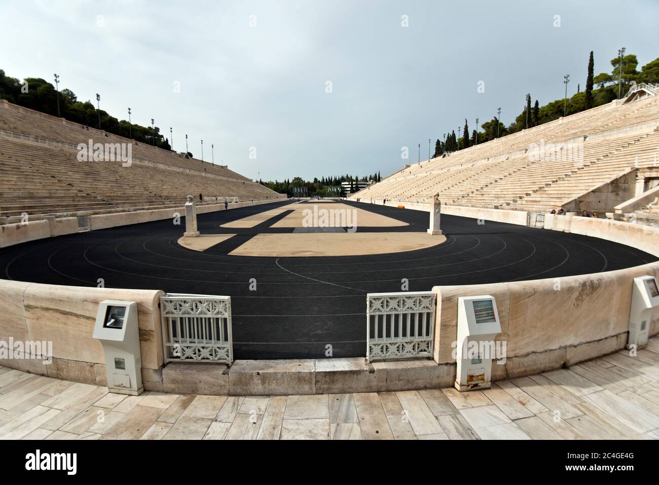 Panathenaic Olympic Stadium: ground view of the track. Athens, Greece ...