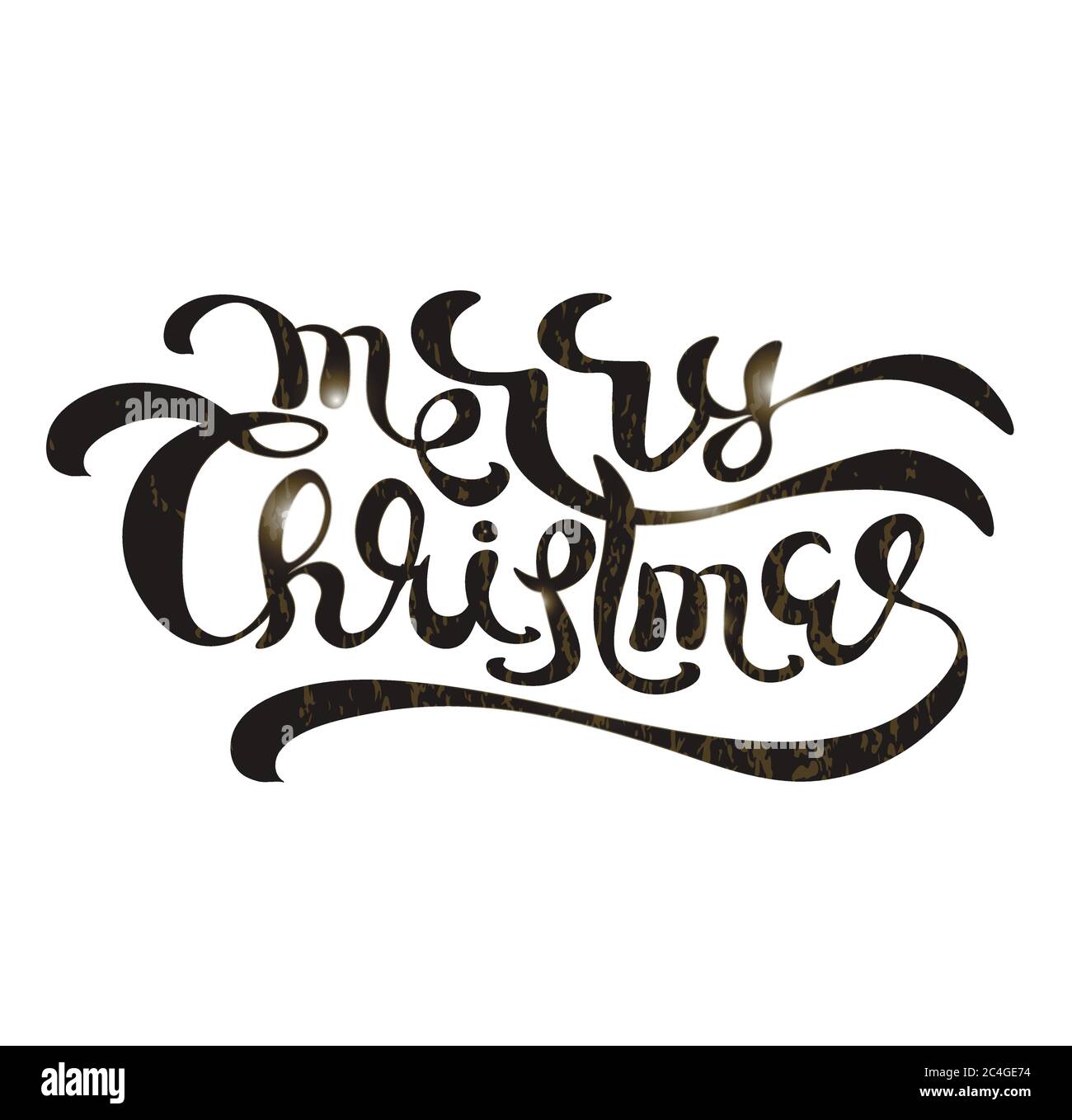 Merry Christmas Text Calligraphic Lettering Design Card Template Stock