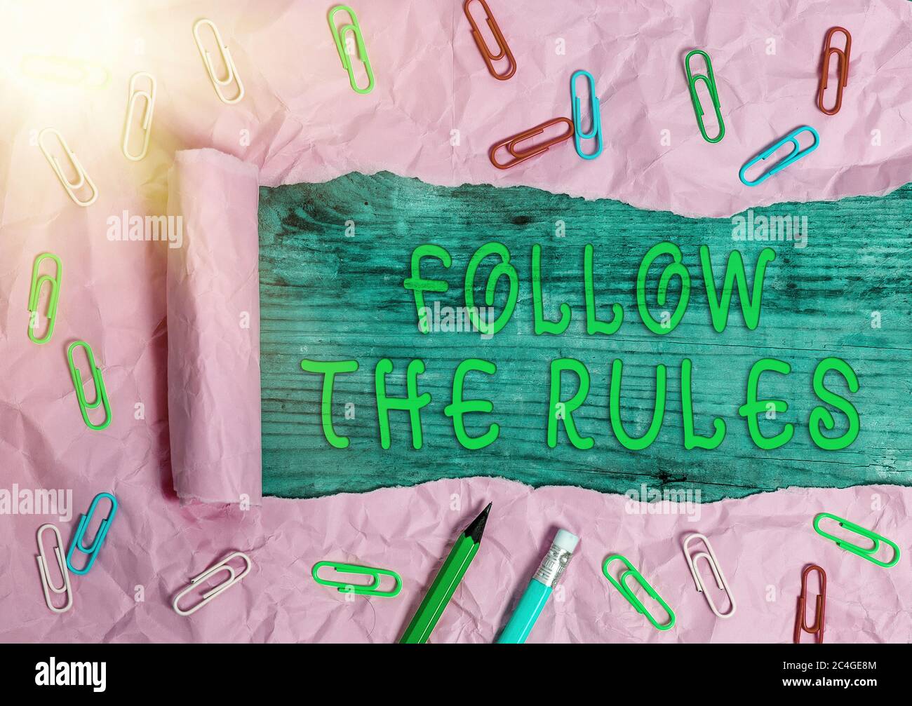 Writing note showing Follow The Rules. Business concept for learn to ...