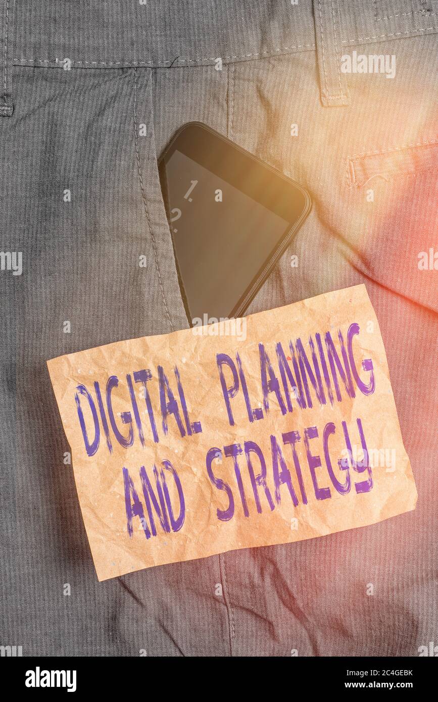 Writing note showing Digital Planning And Strategy. Business concept ...