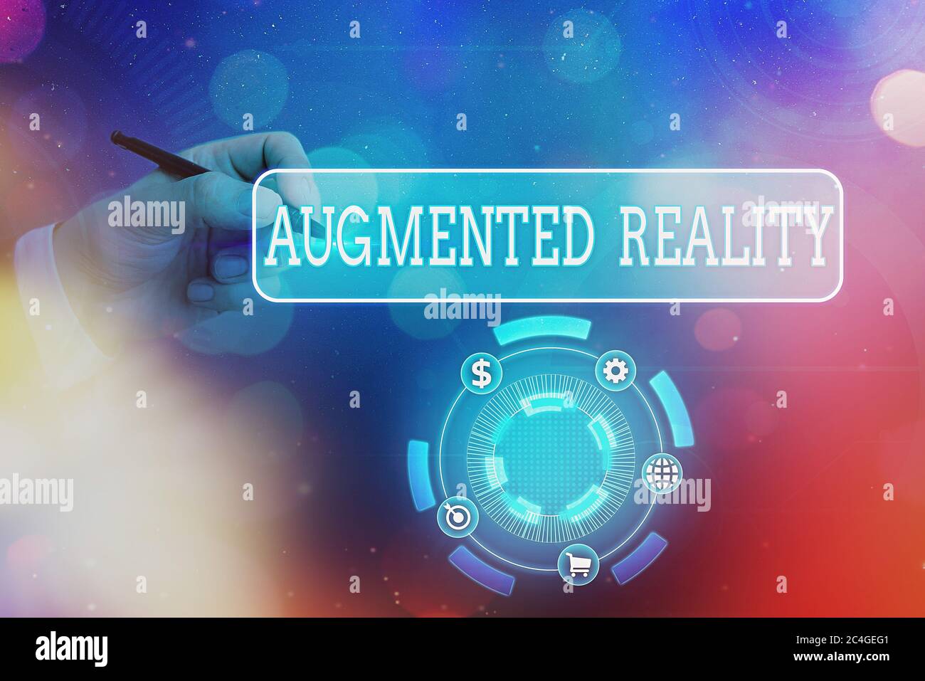 Text sign showing Augmented Reality. Business photo text technology ...