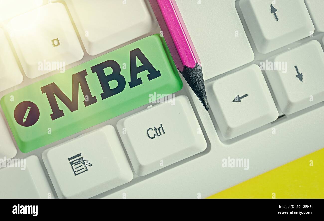 Writing note showing Mba. Business concept for designed to develop the ...