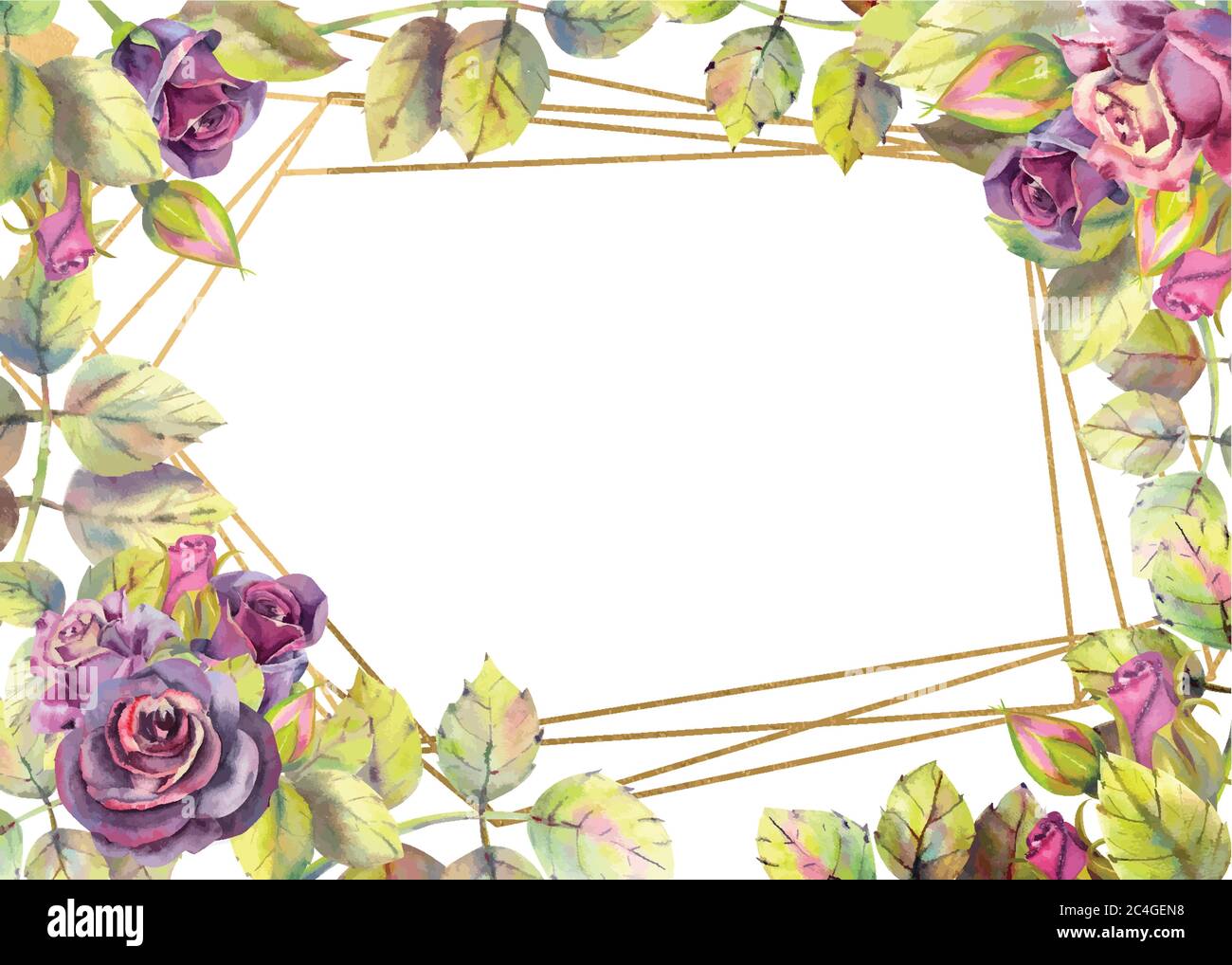 Horizontal frame with dark rose flowers. Compositions for the design of ...