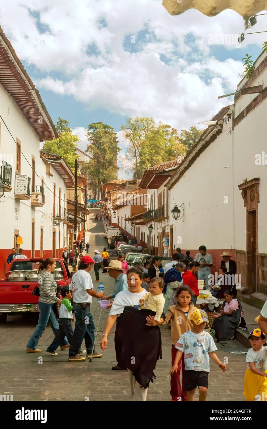 Colonial architecture patzcuaro patzcuaro michoacan hi-res stock ...