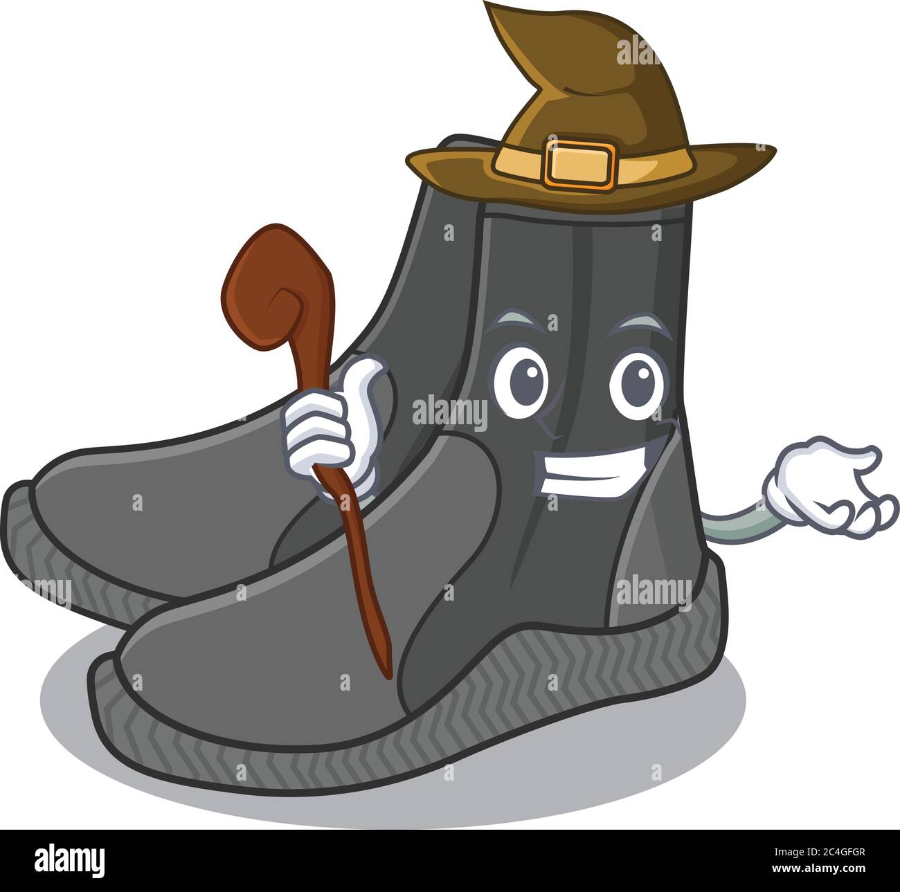 sneaky witch dive booties cartoon character design Stock Vector Image ...