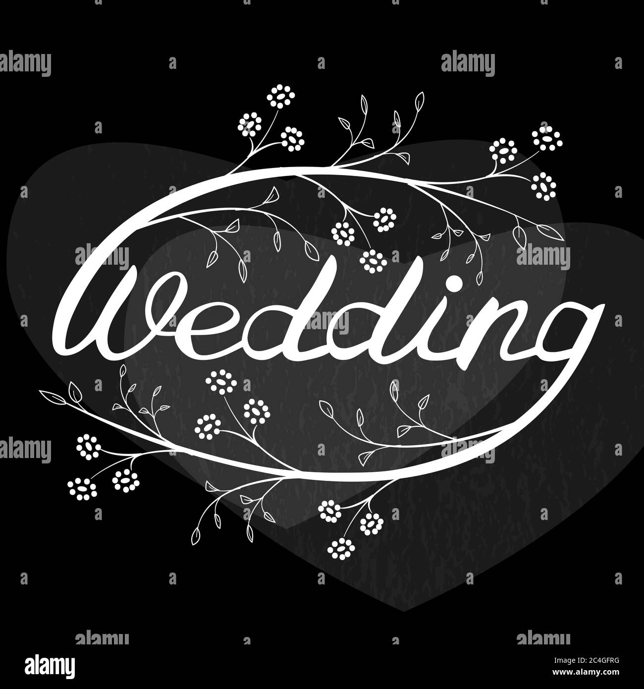 WEDDING HAND LETTERING. Vector illustration. wedding invitation Stock ...