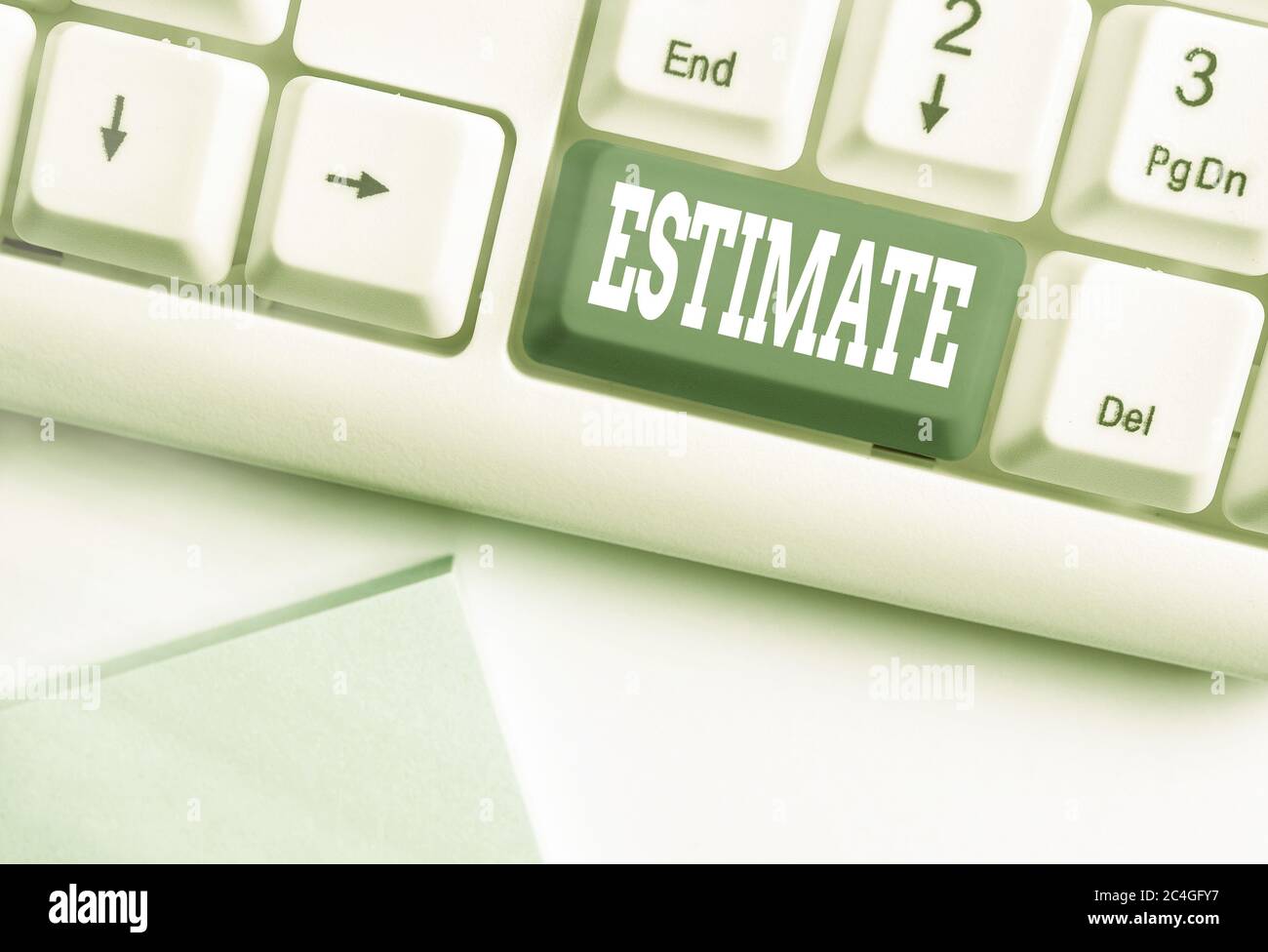 Conceptual hand writing showing Estimate. Concept meaning calculate or ...