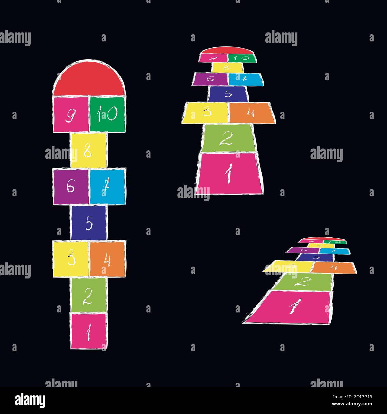 Bright hopscotch template. Vector illustration. hopscotch on the ...